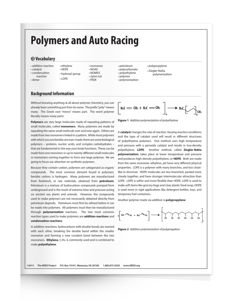 Polymers and Auto Racing (Free PDF Download) · National Energy ...