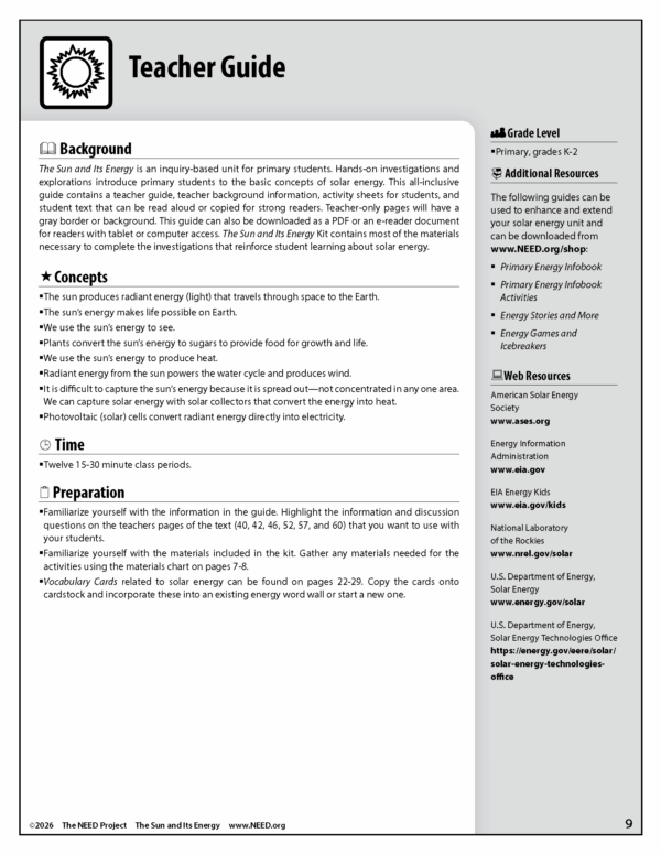 The Sun and Its Energy (Primary) · National Energy Education ...