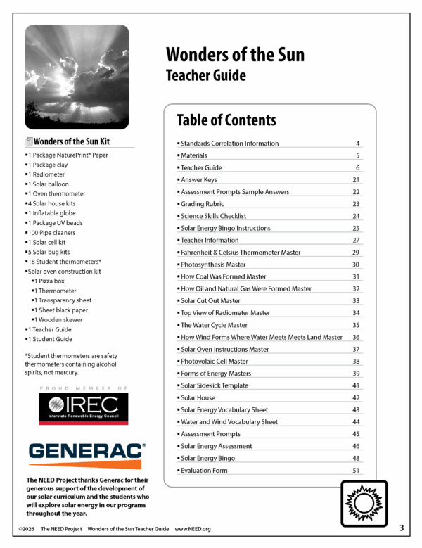 Wonders of the Sun (Elementary) · National Energy Education Development ...